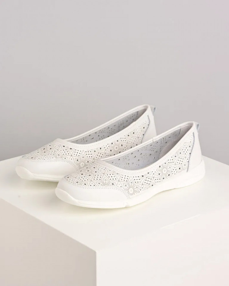 Bele kožne baletanke 2573