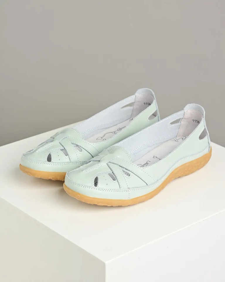 Kožne ženske cipele 1114 svetlo zelene