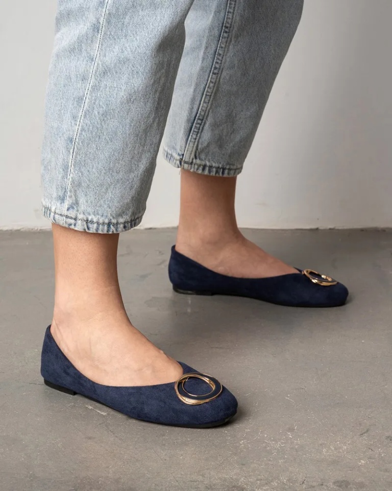 Ženske ravne baletanke L242402 crne