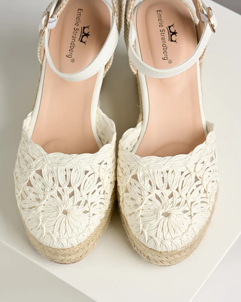 Ženske sandale na platformu S413 bele