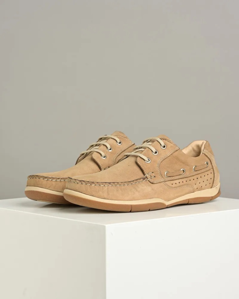 Kožne muške brodarice 11153-2 bež