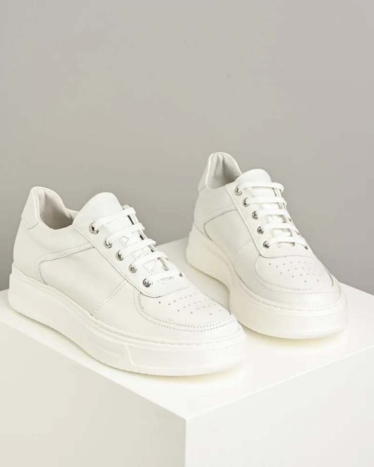 Kožne muške cipele/patike 2616-020 bele