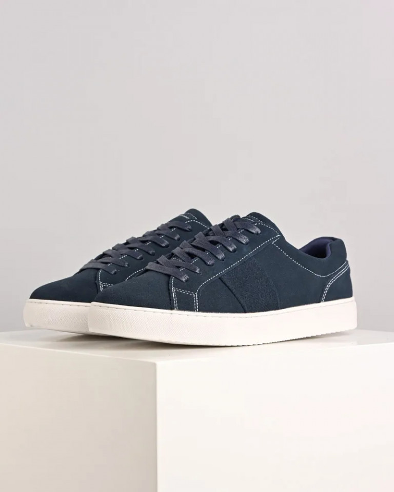 Kožne muške cipele/patike od velura M38A2420 teget