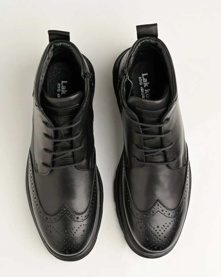 Kožne muške duboke cipele E346-3 crne