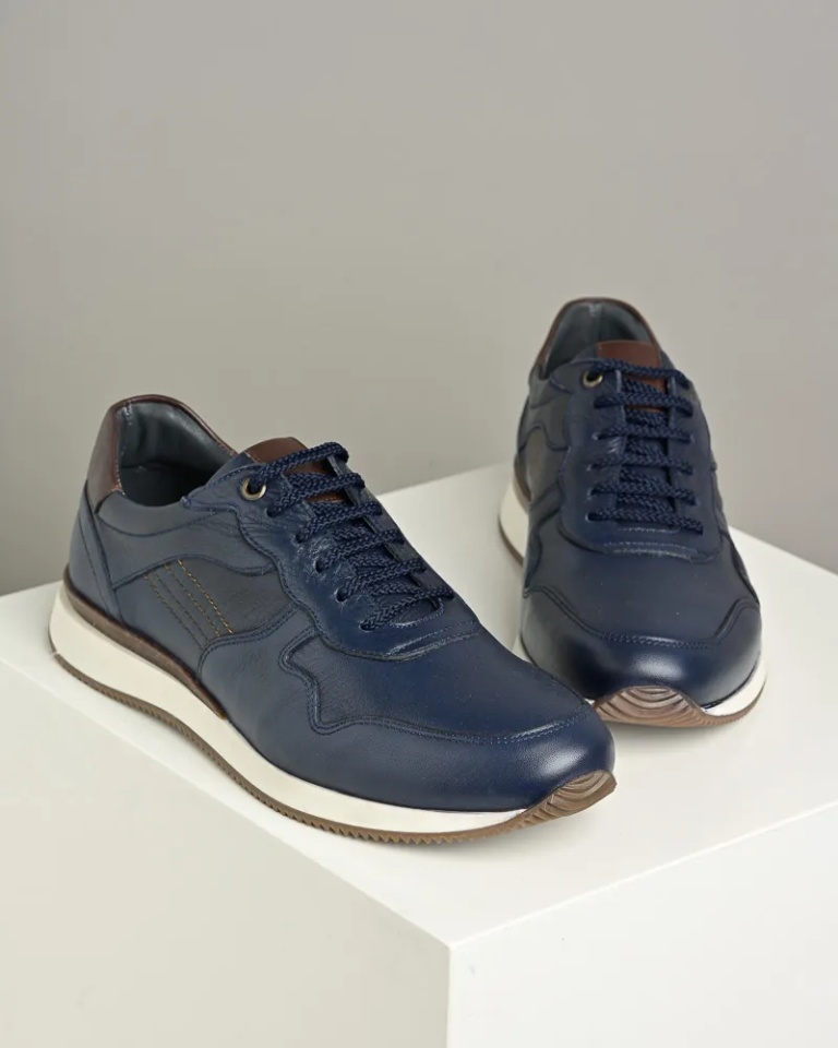 Kožne muške patike/cipele 231107 teget