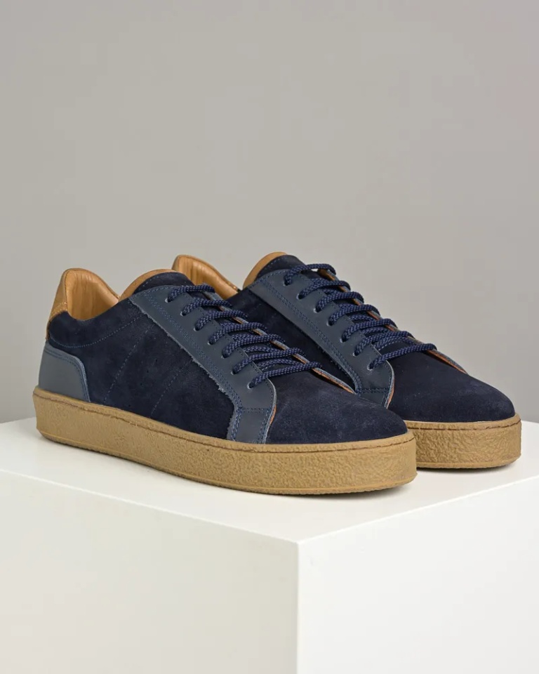 Kožne muške patike/cipele A5006 teget