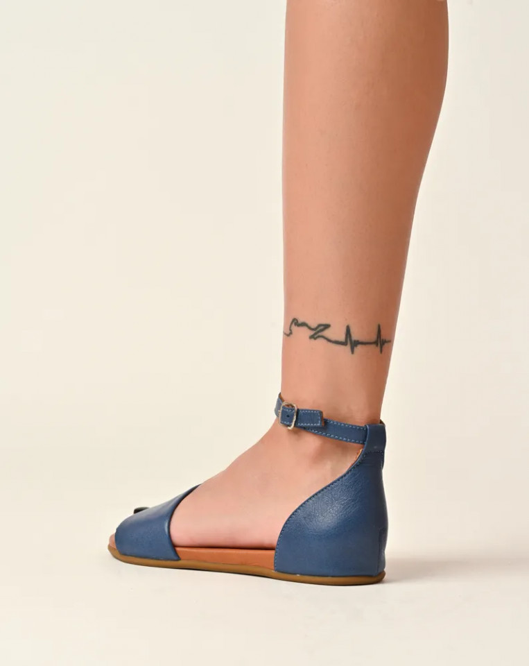 Kožne ravne sandale 2035 plave