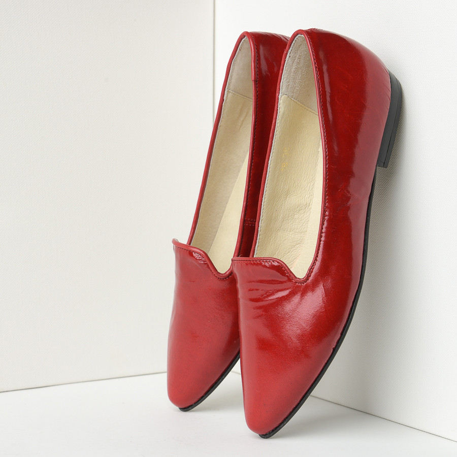 Kožne ženske ravne cipele B18/4 crvene