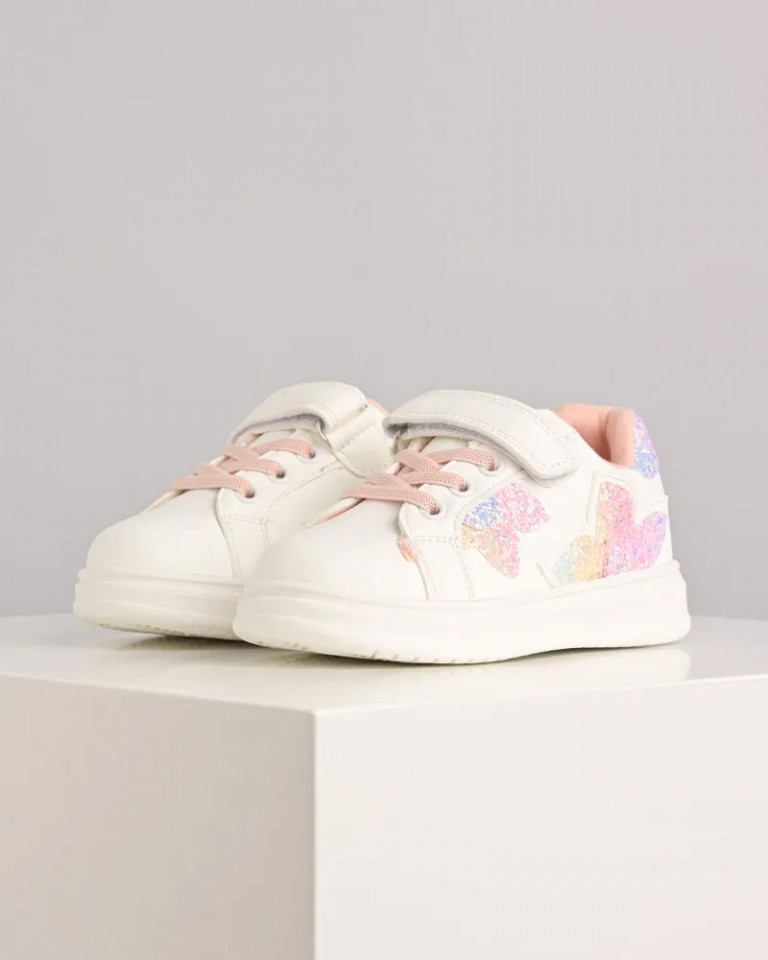 Dečije patike sa pertlama i čičkom D636 bele