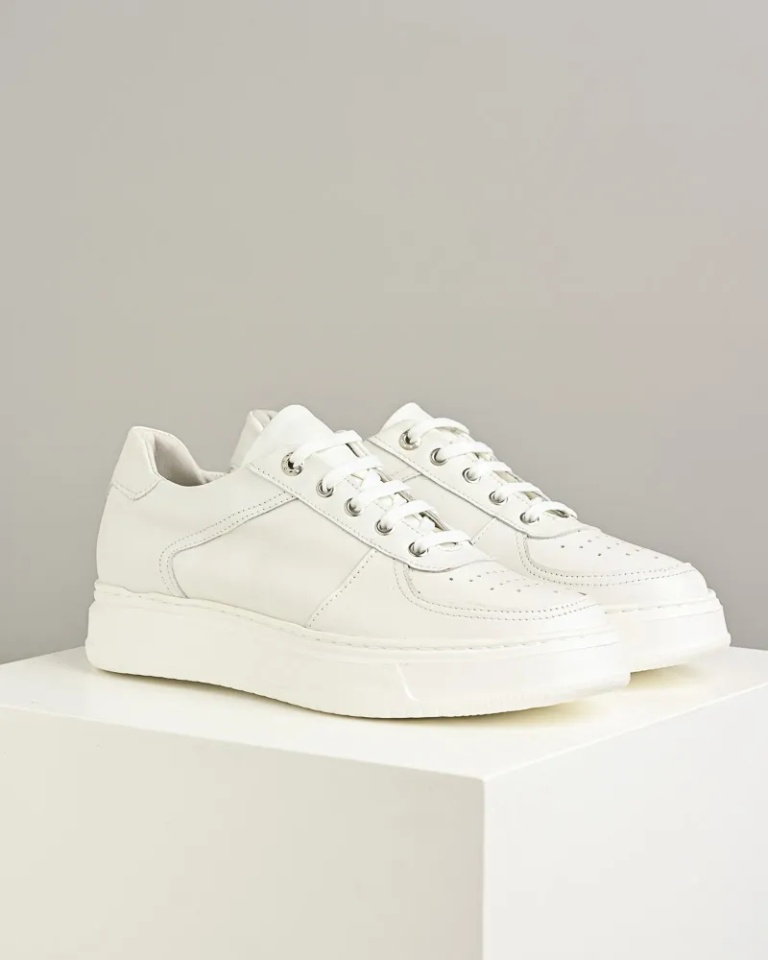 Kožne muške cipele/patike 2616-020 bele