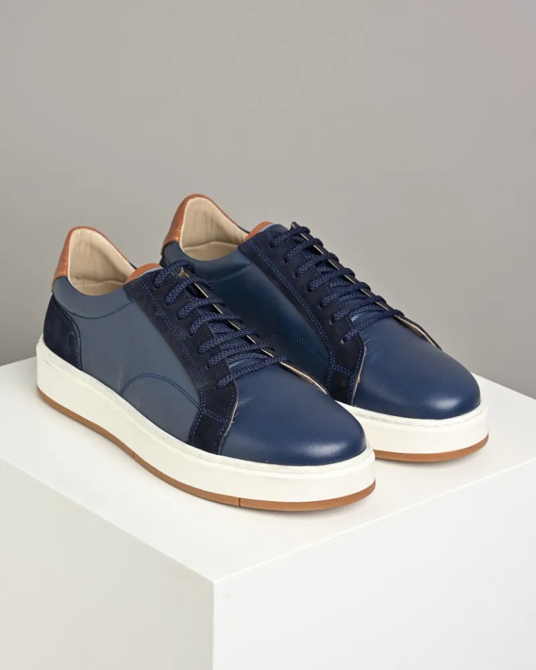 Kožne muške patike/cipele 3204-1 teget