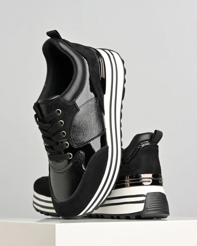 Ženske patike na debelom đonu P2383 crne