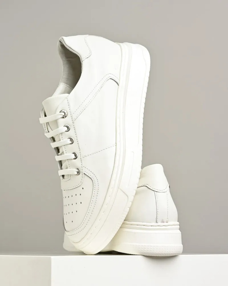 Kožne muške cipele/patike 2616-020 bele