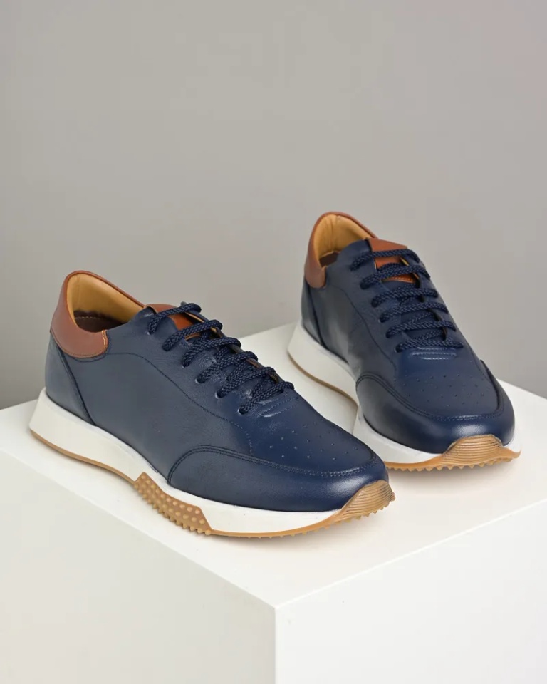 Kožne muške patike/cipele 3194 teget