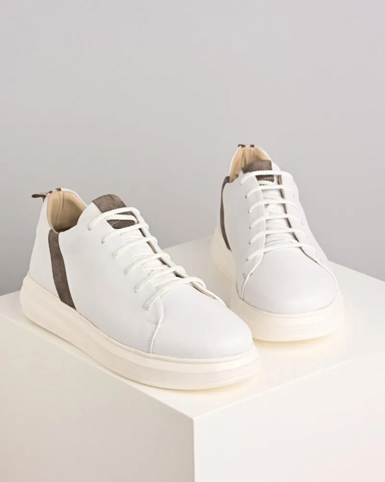 Kožne muške patike/cipele P214 bele