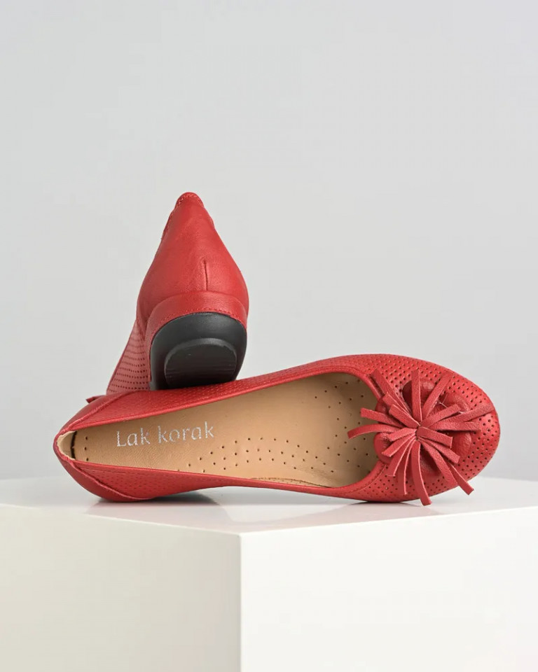 Kožne ženske baletanke 9482/1246 crvene