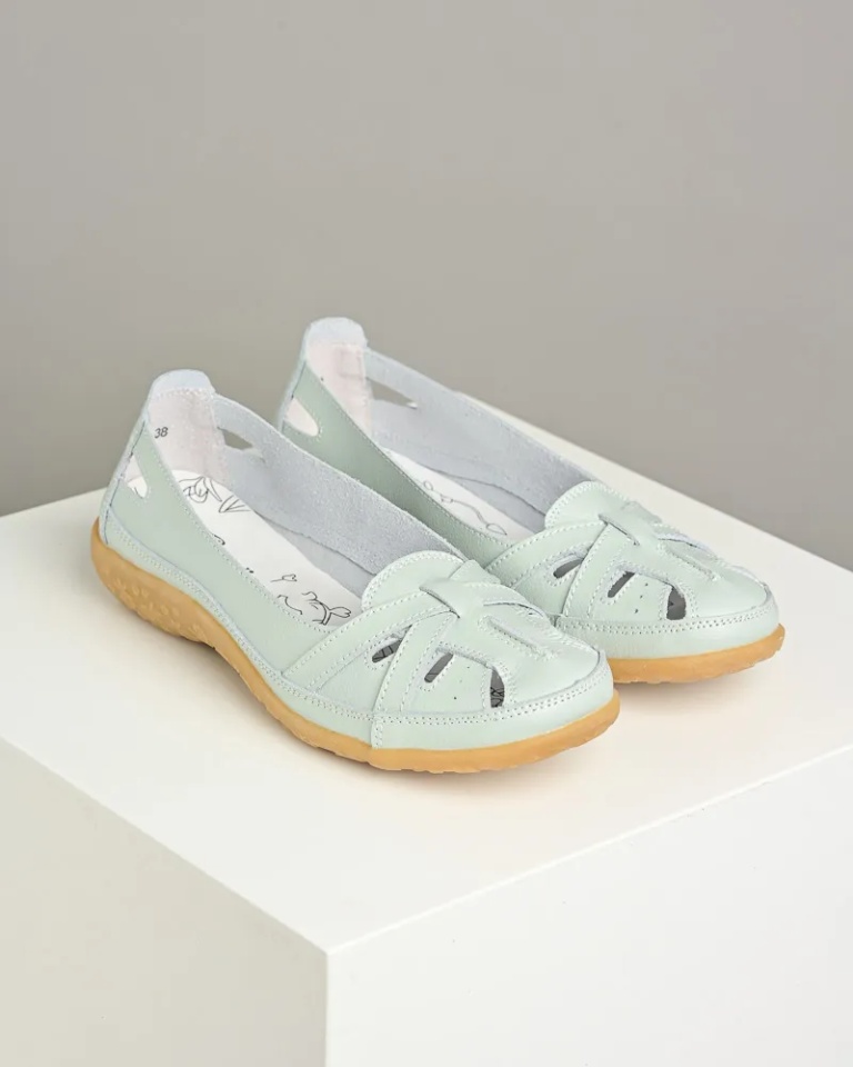 Kožne ženske cipele 1114 svetlo zelene