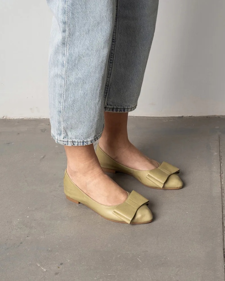 Ženske kožne baletanke 741 697 MUG8006 svetlo zelene