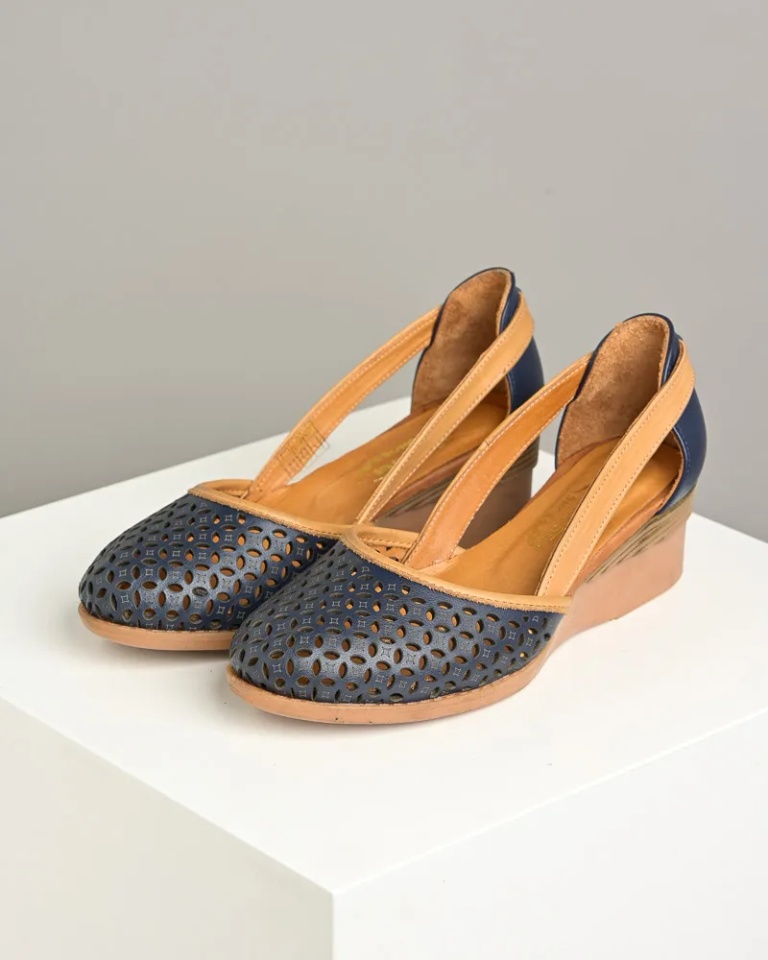 Ženske kožne sandale na ortoped petu 160 teget