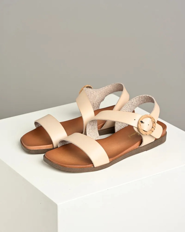 Ženske sandale ravne S22 bež