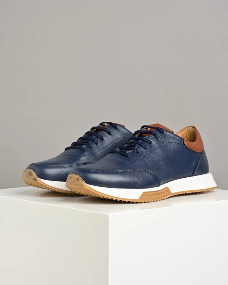 Kožne muške patike/cipele 3194 teget