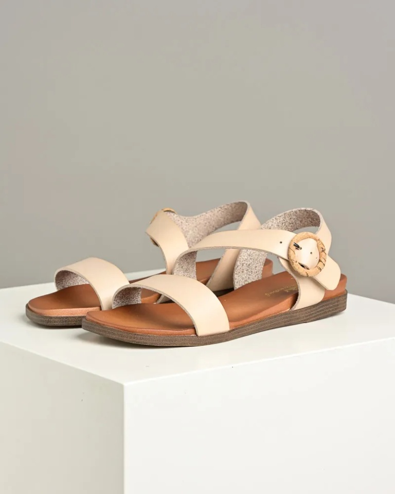 Ženske sandale ravne S22 bež