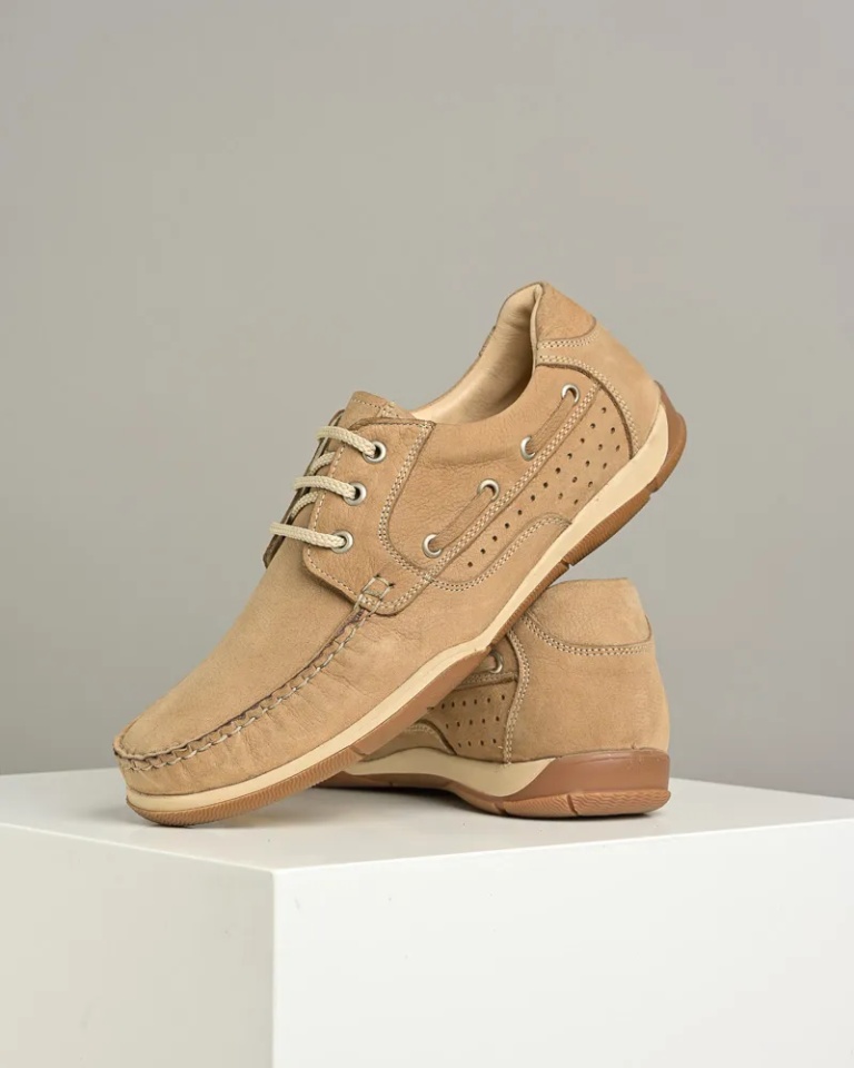 Kožne muške brodarice 11153-2 bež