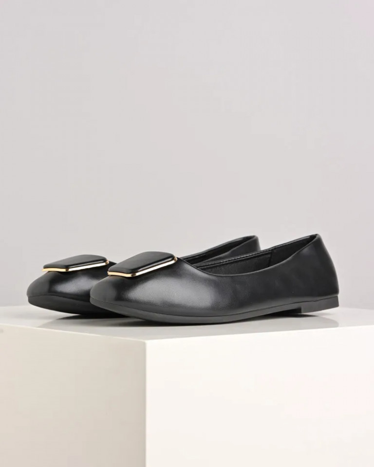 Ženske ravne baletanke L242402 crne