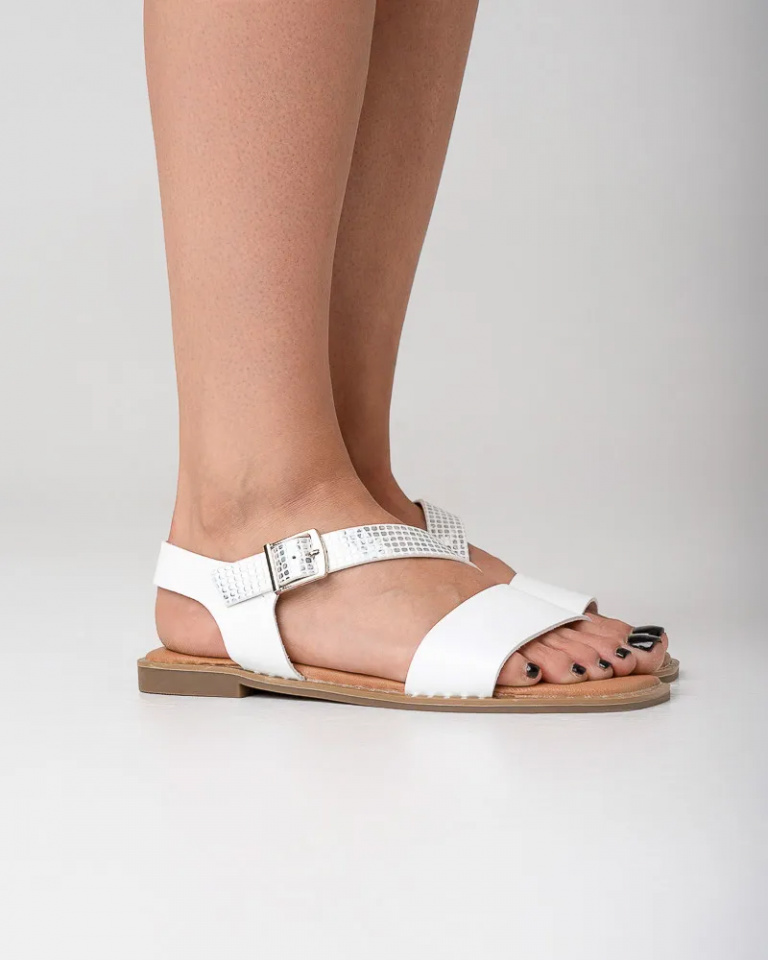 Ženske ravne sandale LS792424 bele