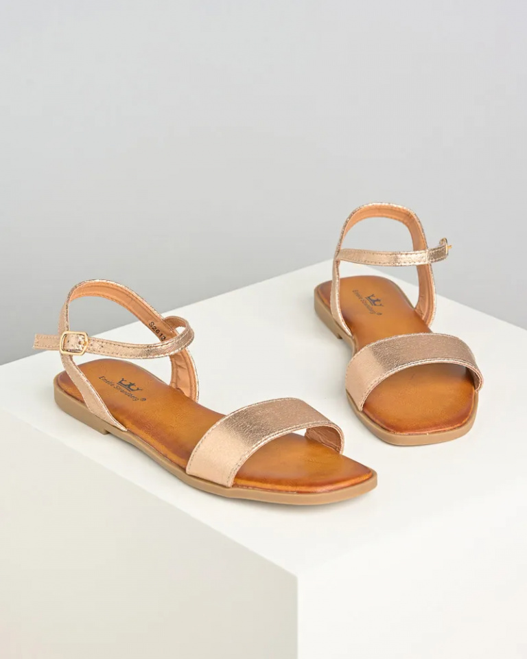 Ženske ravne sandale S2612 zlatne