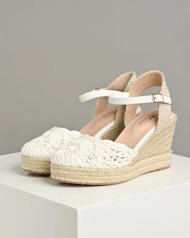 Ženske sandale na platformu S413 bele