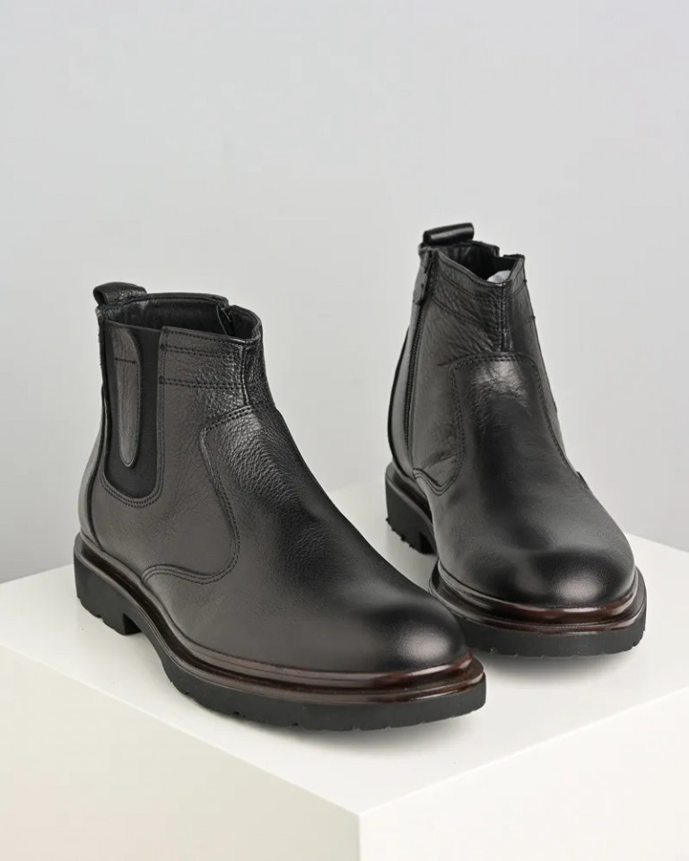 Kožne muške duboke cipele 25211-1 crne