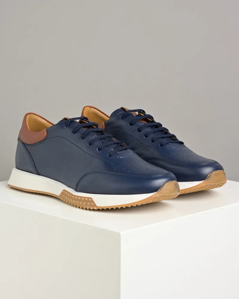 Kožne muške patike/cipele 3194 teget