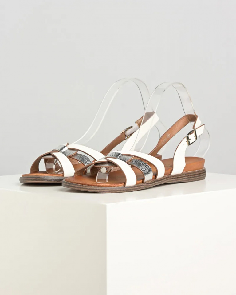 Ženske ravne sandale S2352 bele