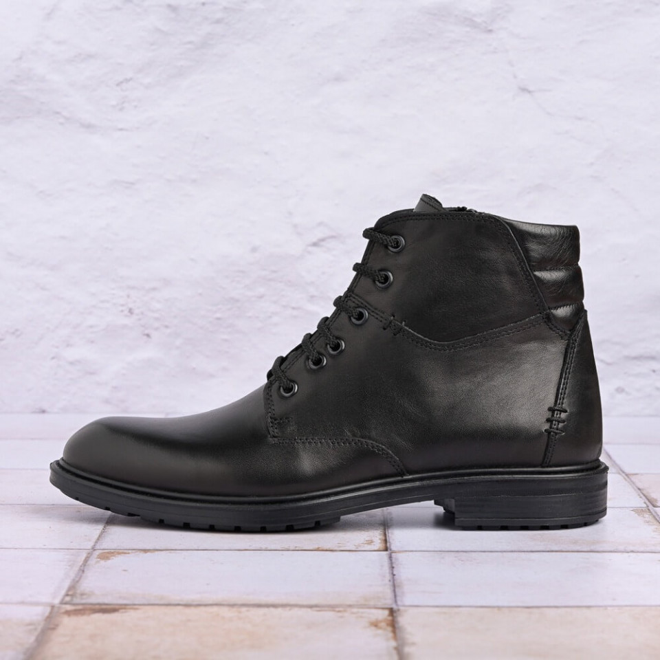 Duboke kožne muške cipele 69351 crne