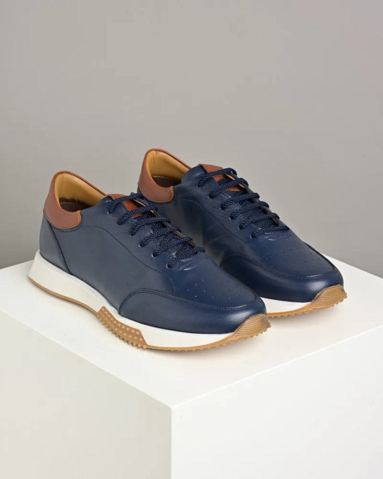 Kožne muške patike/cipele 3194 teget