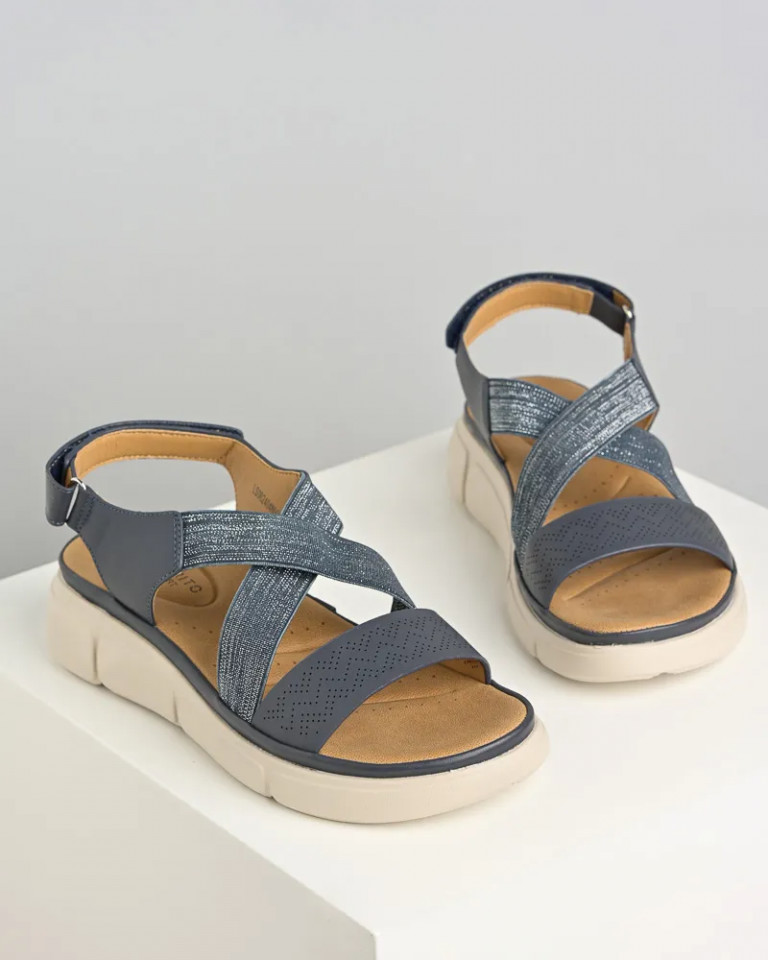 Ženske ravne sandale LS062404 teget