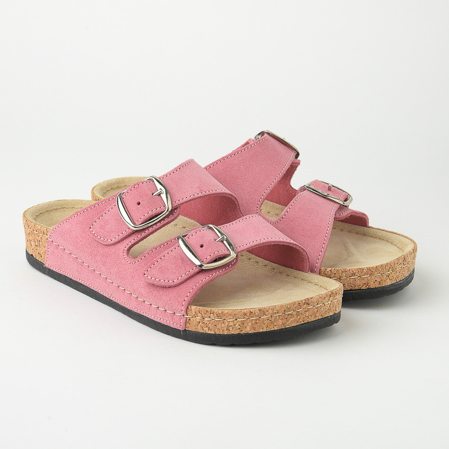 Kožne anatomske papuče 512 roze