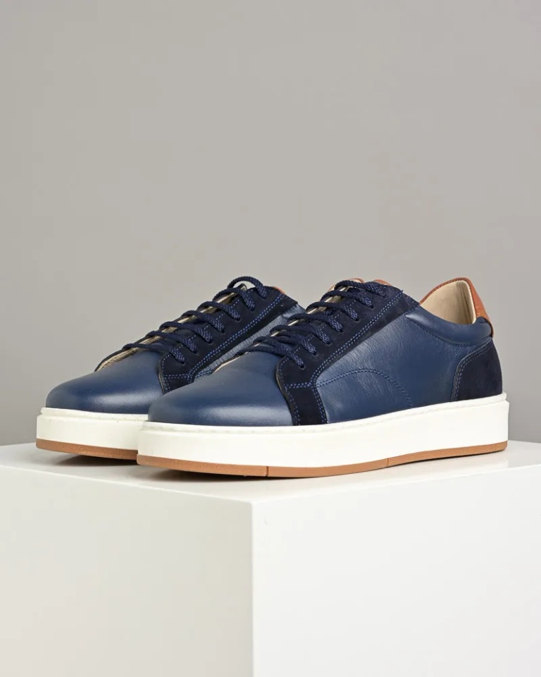 Kožne muške patike/cipele 3204-1 teget