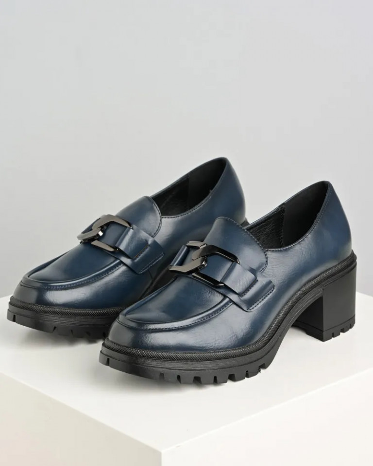 Ženske cipele na debelu petu C2401 teget