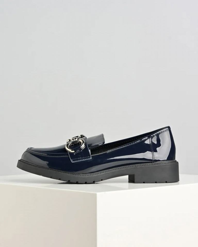 Ženske lakovane ravne cipele L5709 teget