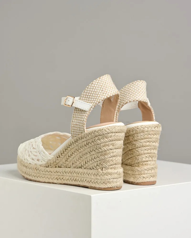 Ženske sandale na platformu S413 bele