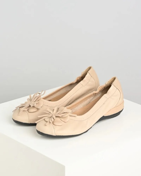 Kožne ženske baletanke 9482/1237 bež