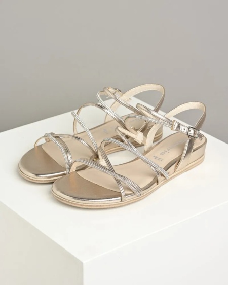 Ženske ravne sandale 1-28103-42 zlatne