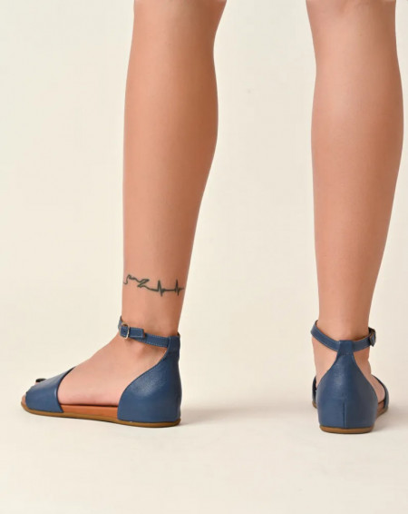 Kožne ravne sandale 2035 plave