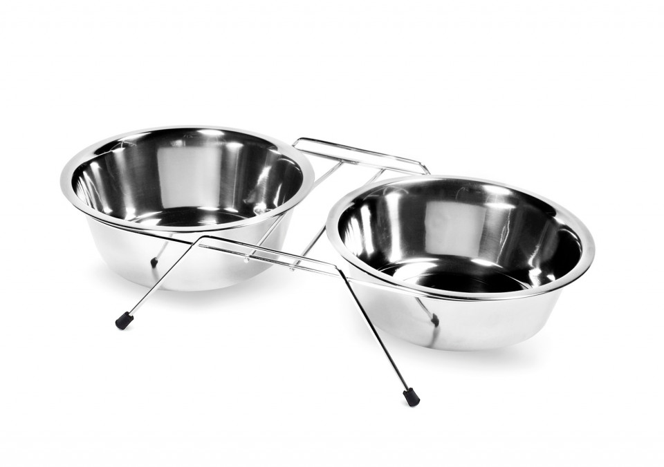 Set castron inox, cu suport - 350ml