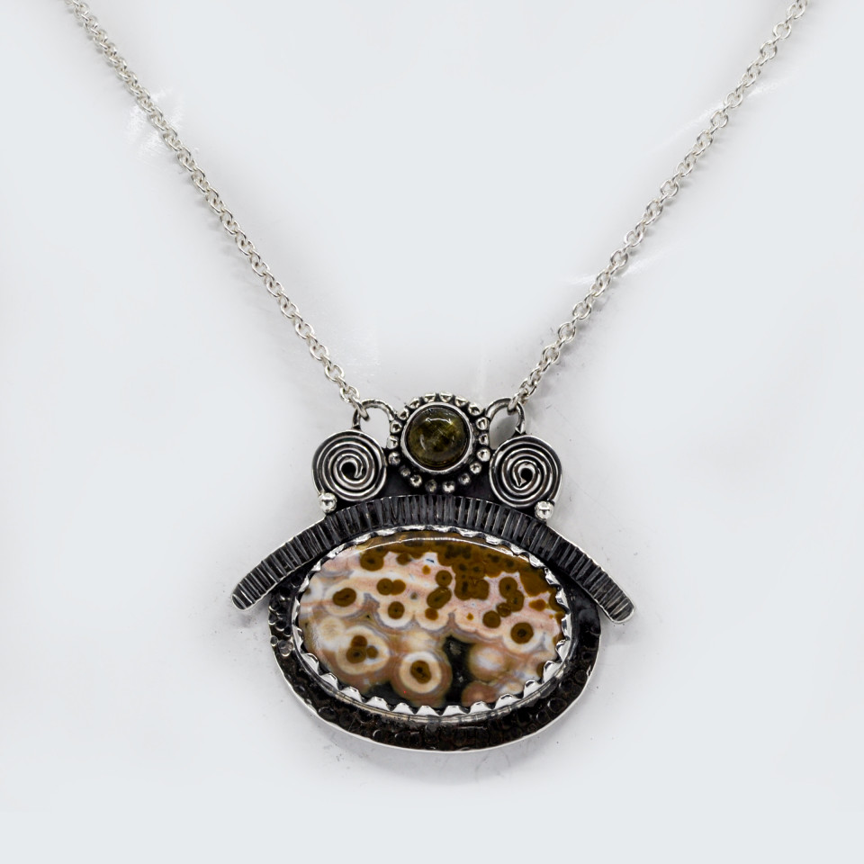 Colier Argint Jasp Oceanic Gazia