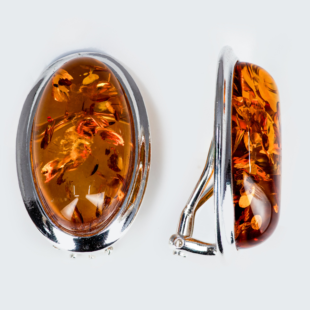 Cercei Argint cu clips Chihlimbar Baltic Galina