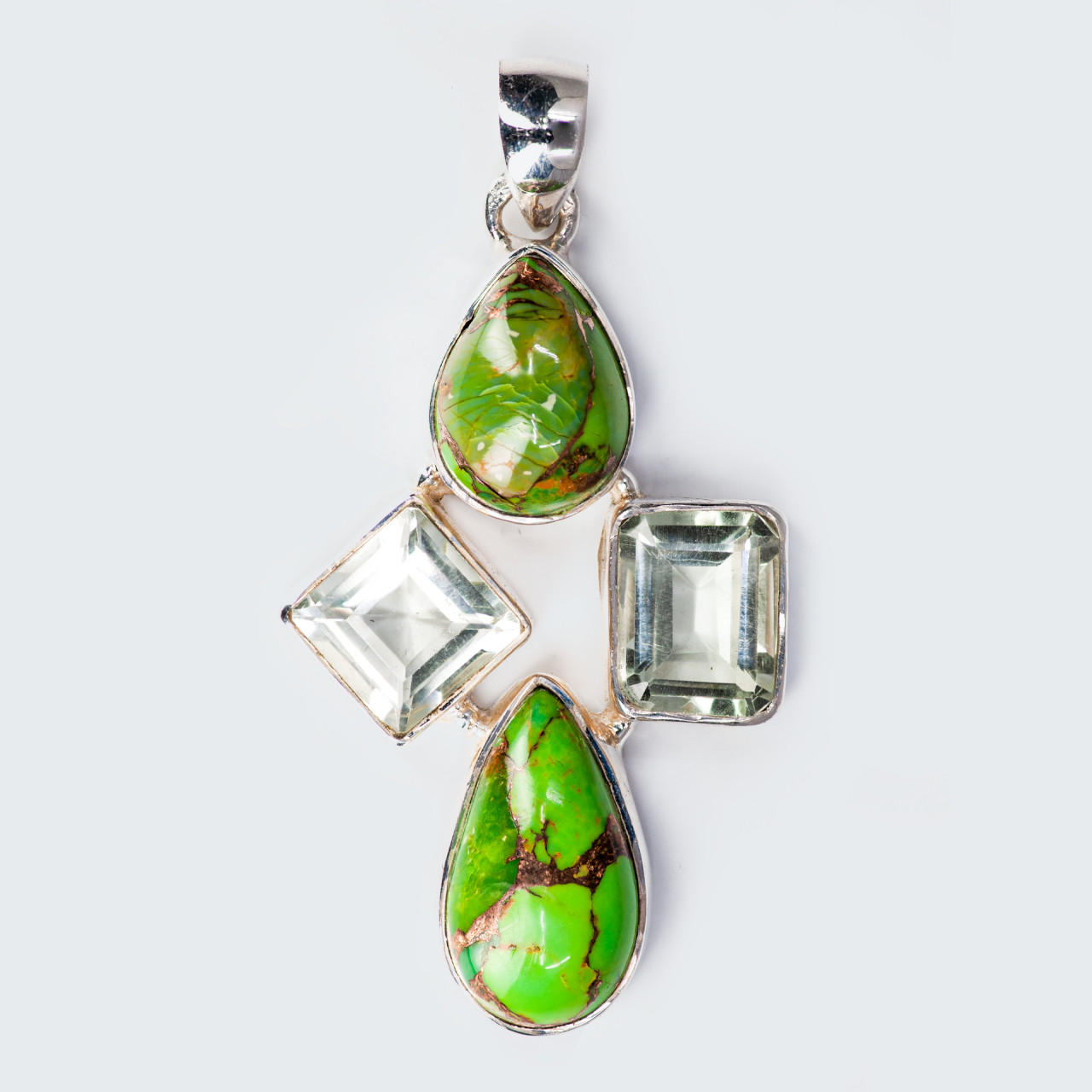 Pandantiv Argint Green Copper Turquoise Peridot Raina