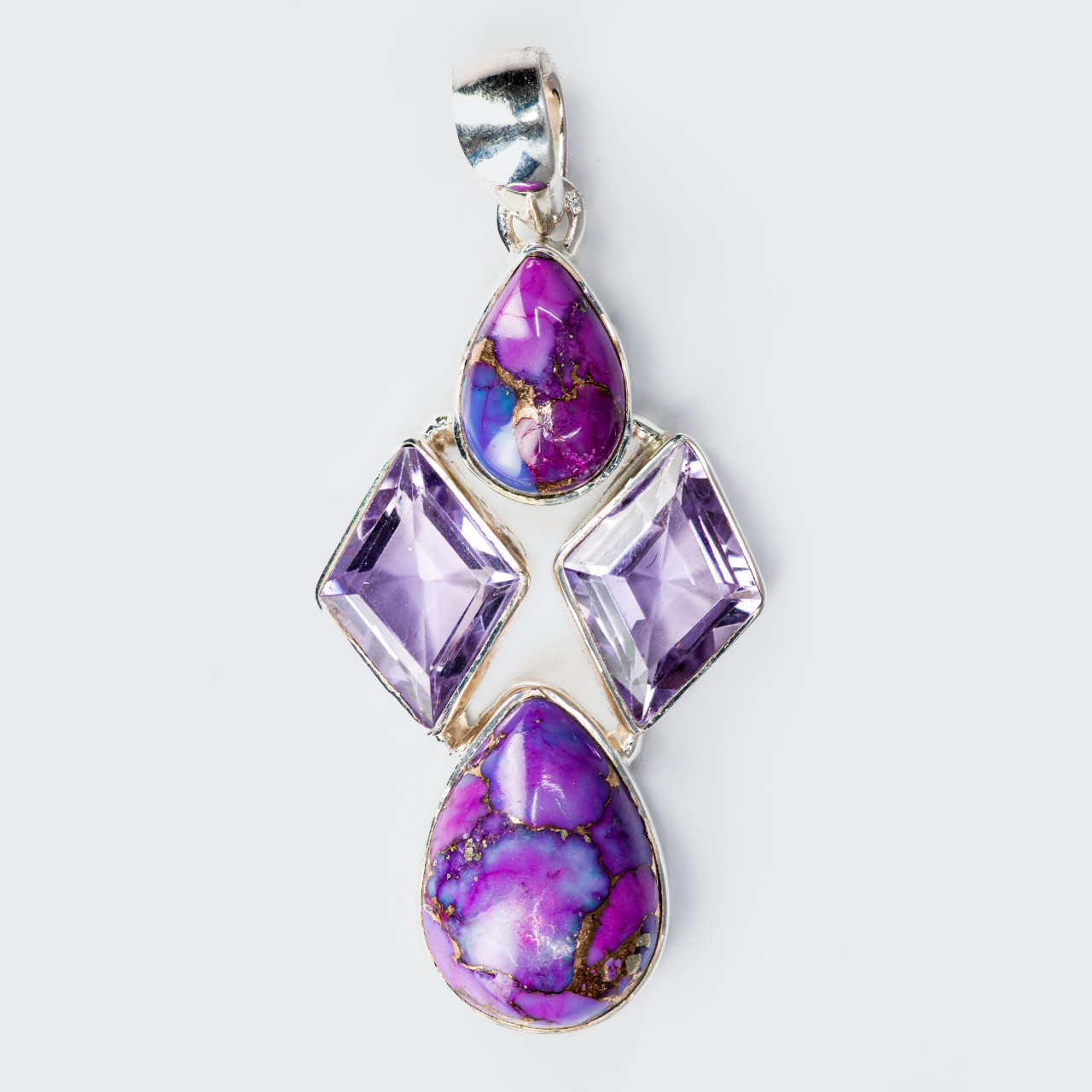 Pandantiv Argint Purple Copper Turquoise Geena